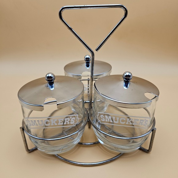 Smuckers | Dining | Vintage Smuckers Glass Jam Jelly Condiment Jars Set ...